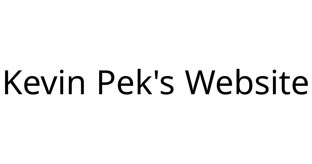Kevin Pek's Website